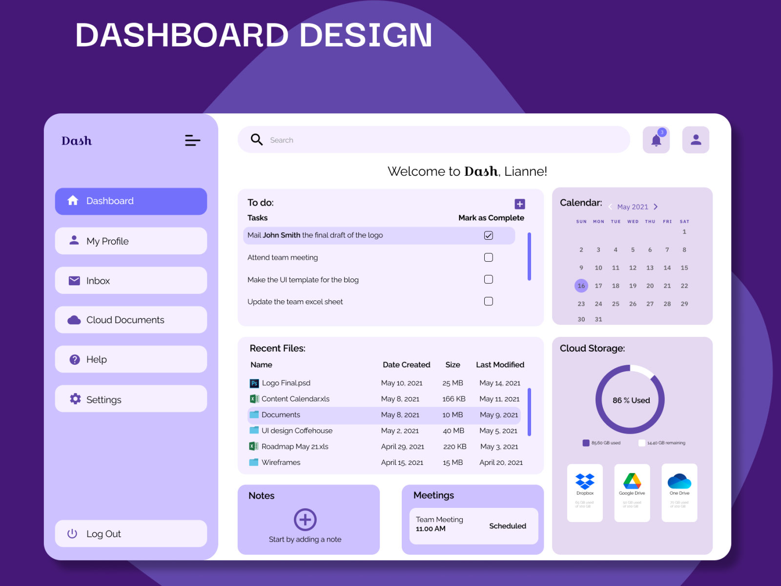 dashboard design by Lianne on Dribbble