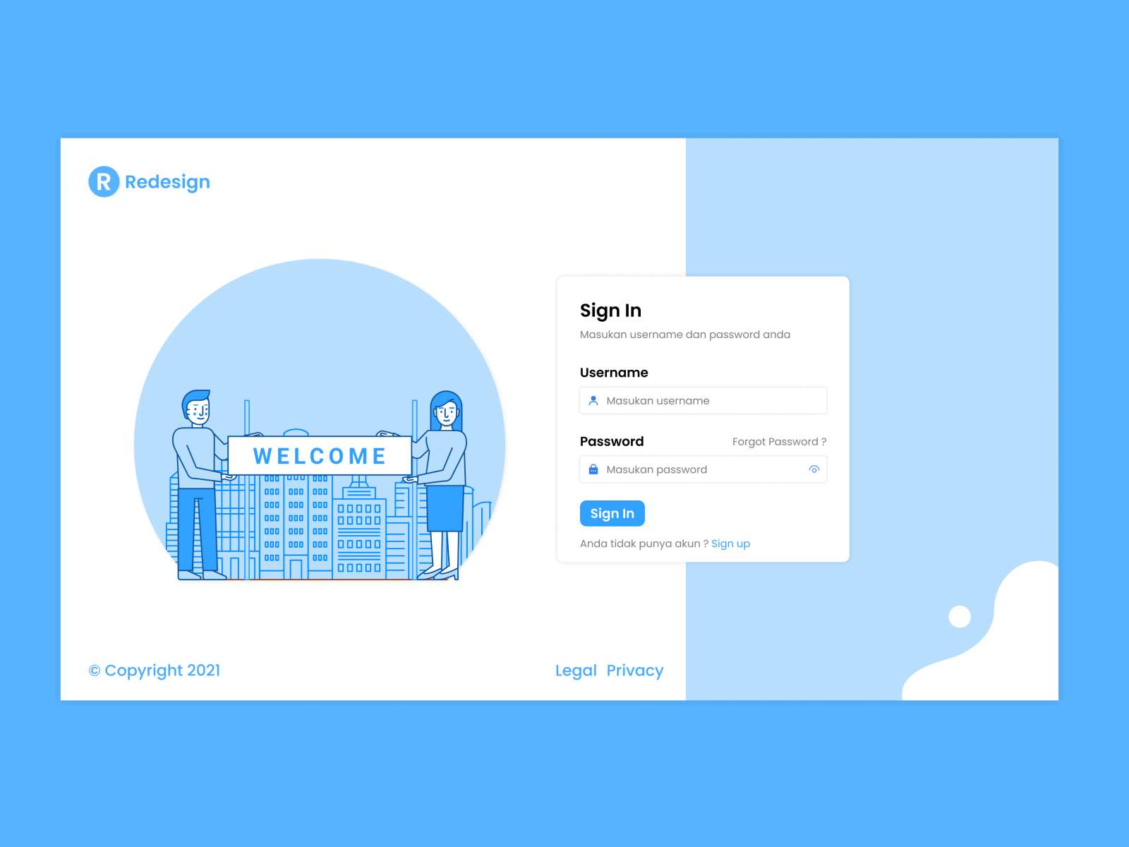 UI Design Login Page App Website by Abdul Mukti on Dribbble