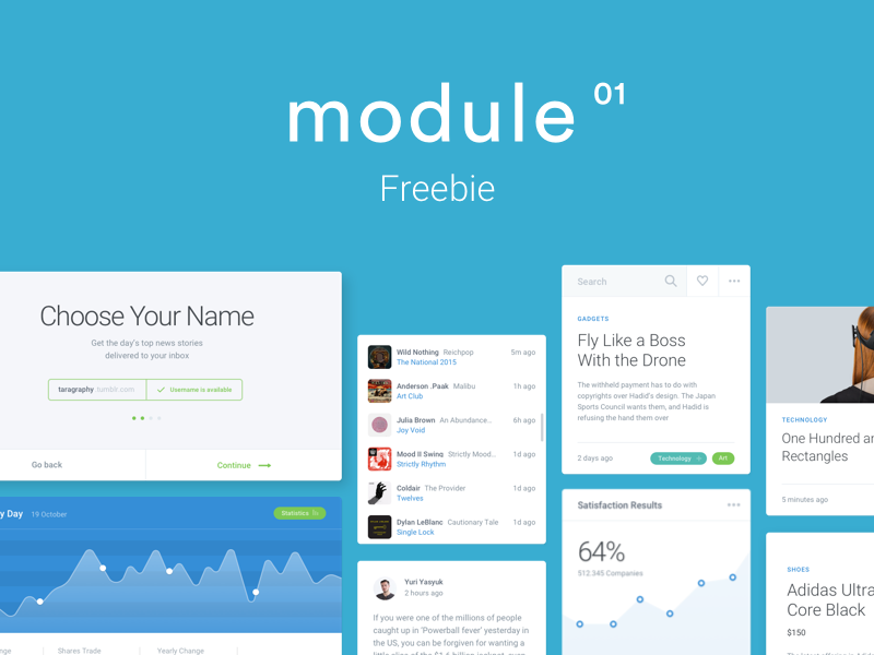 Module UI Kit Freebie by Yuliya Ponomareva for Great Simple Studio on ...
