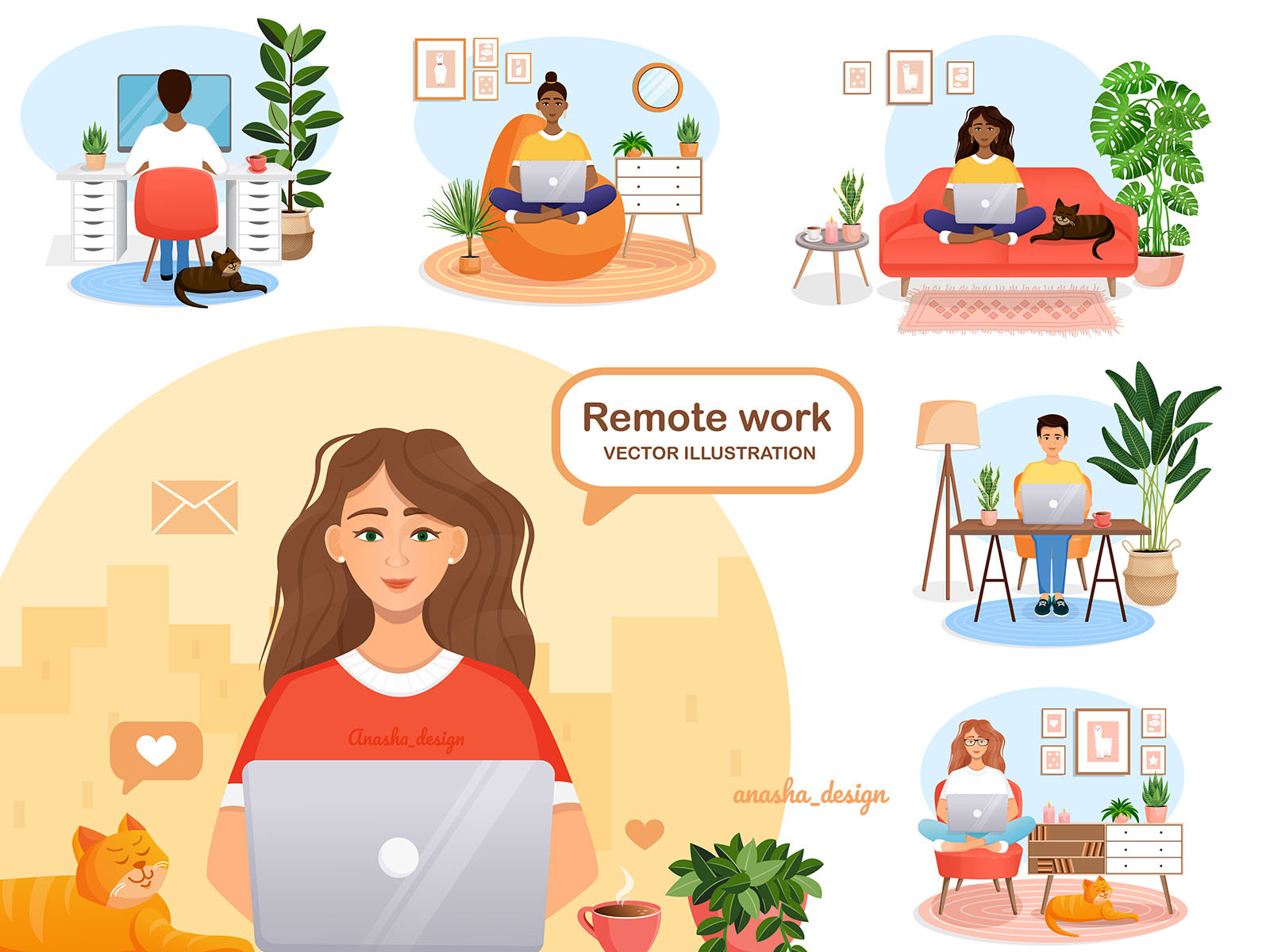 Remote Work Vector Illustration By Irina Anashkevich On Dribbble remote-work-vector-illustration-by-irina-anashkevich-on-dribbble