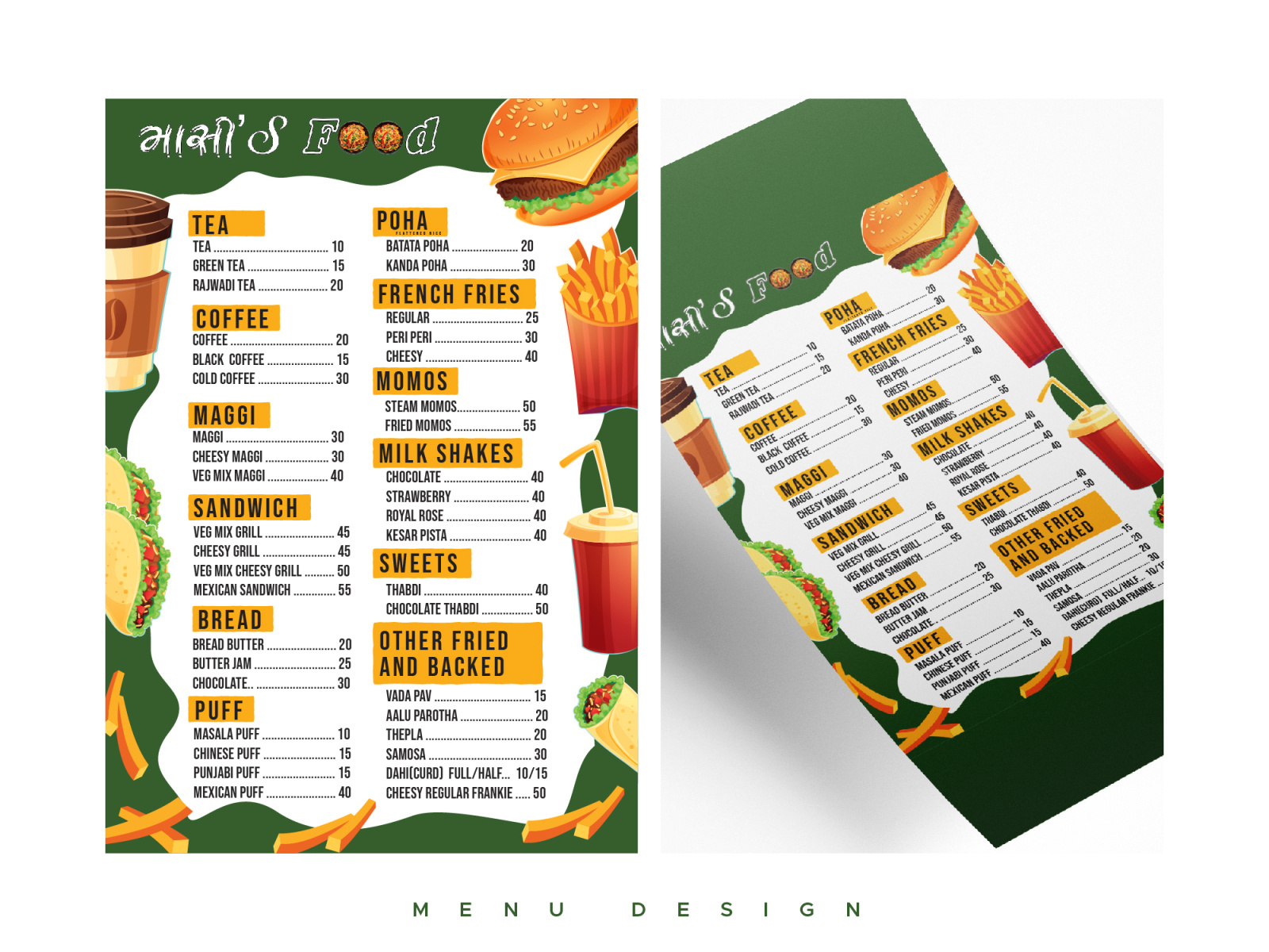 Menu Design by Nilesh R on Dribbble