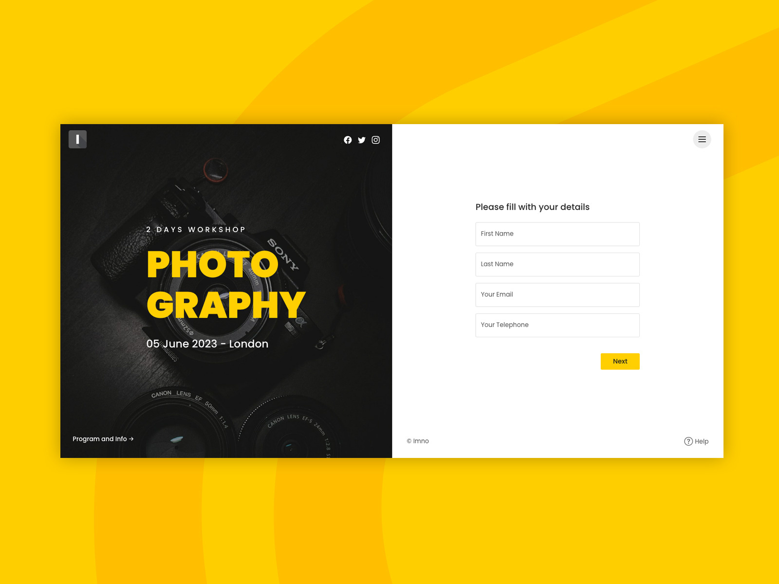 Imno - Workshop Registration Form Wizard by Ansonika on Dribbble
