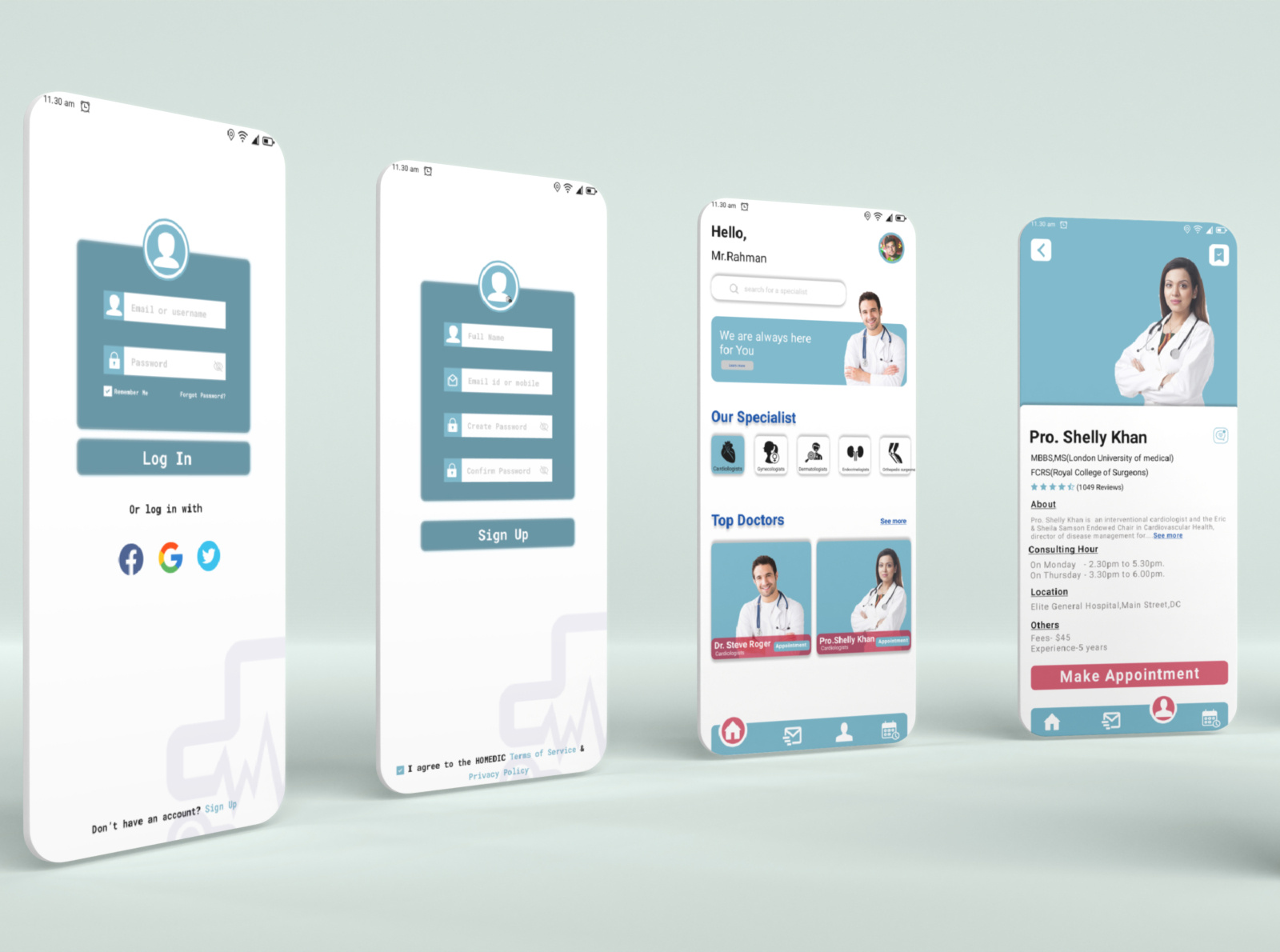 Medical app design by Mizanur Rahman on Dribbble