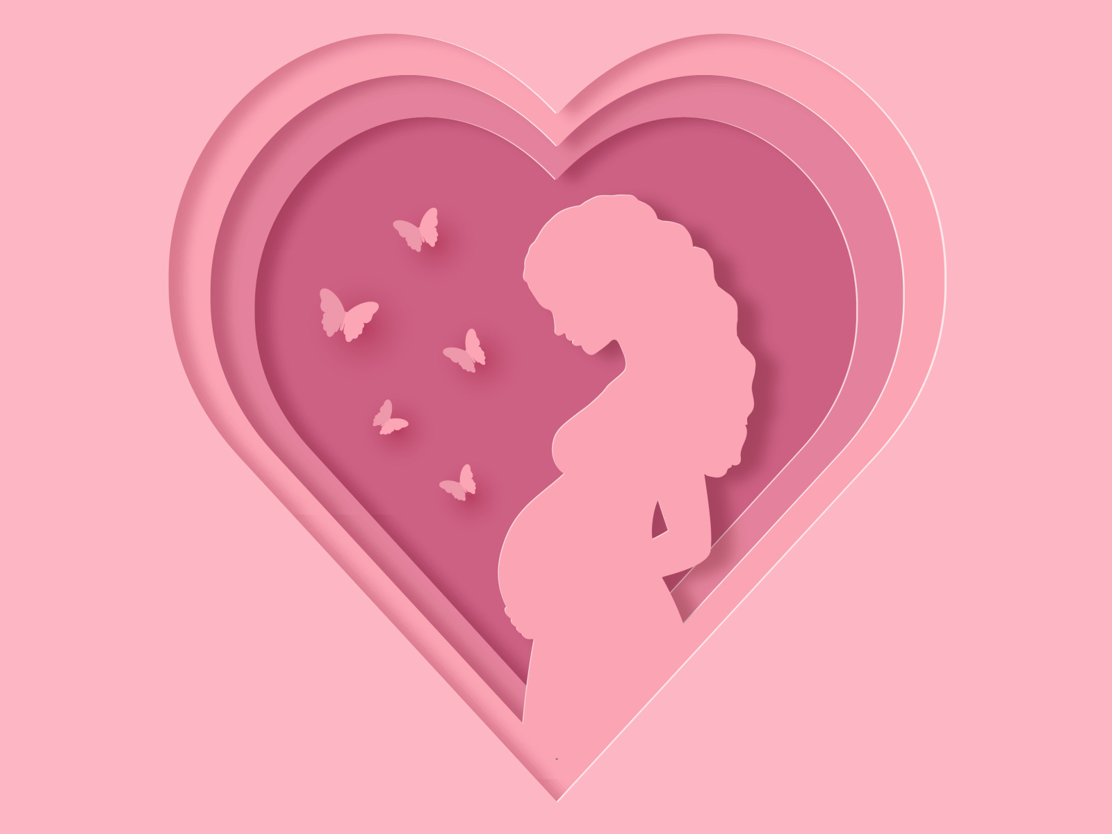 Beautiful pregnant woman paper cut design by Olga_Zuevskaya on Dribbble