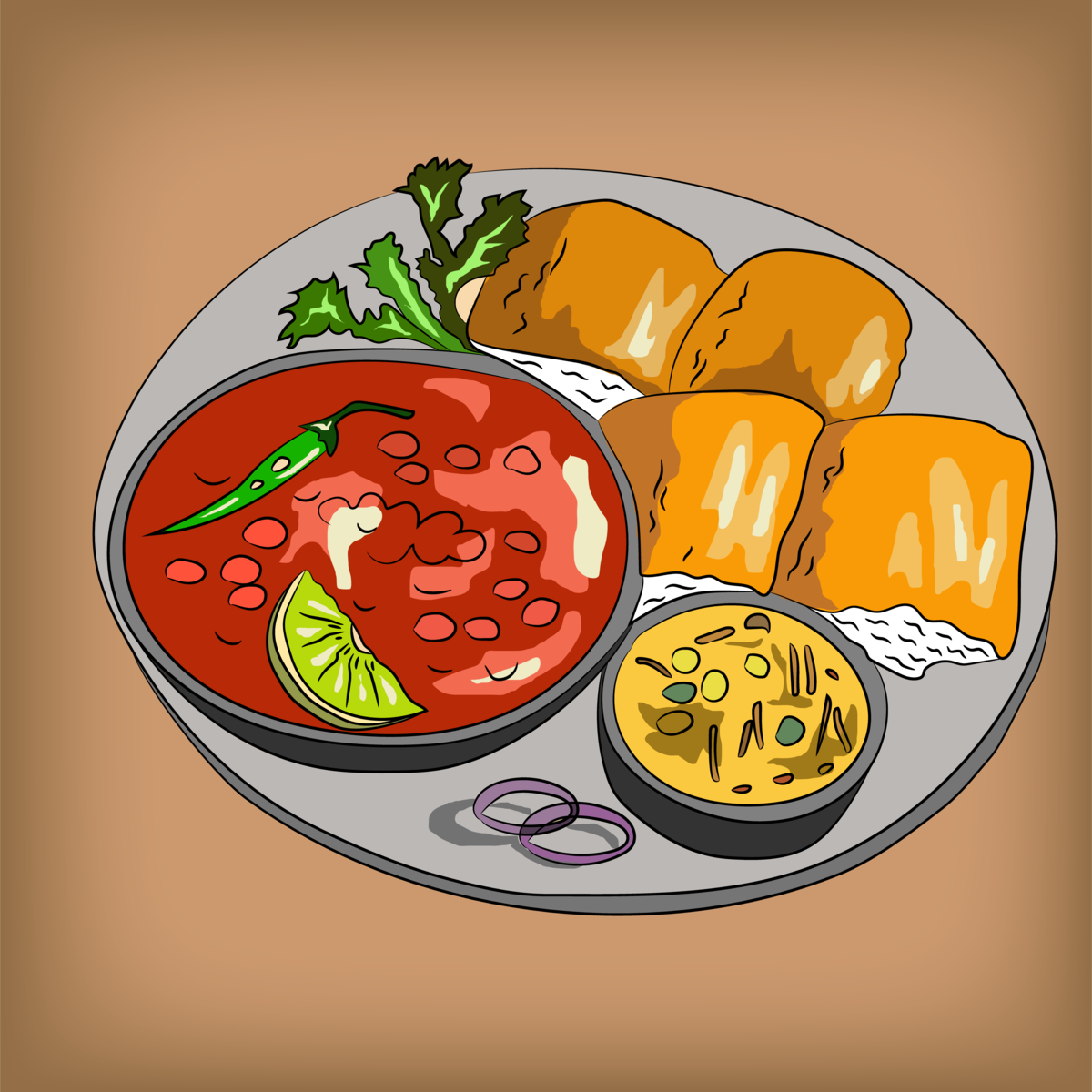 India's Pav Bhaji Illustration by Guriya Kumari on Dribbble