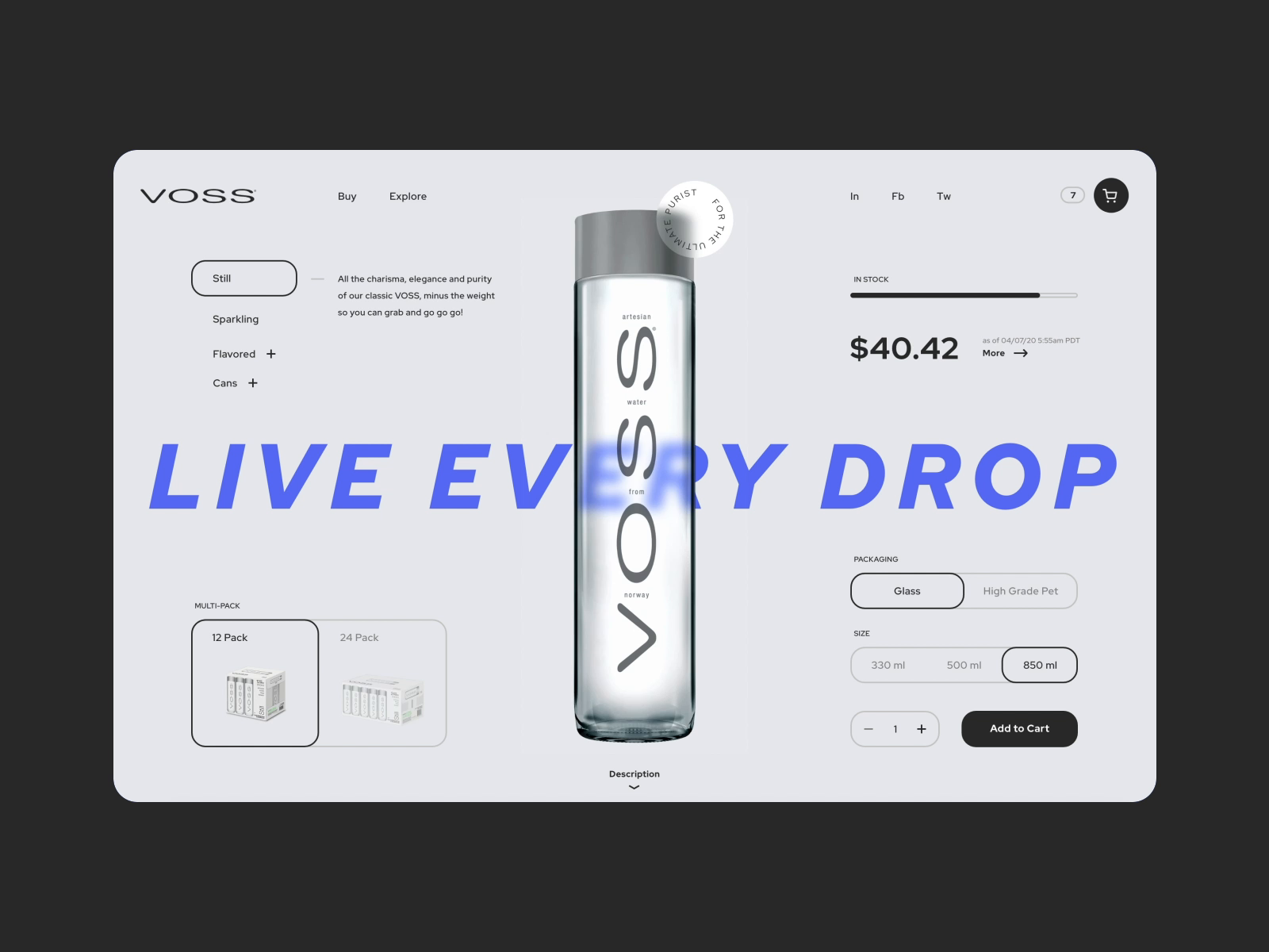 Voss. Product page by Anton Zaderaka on Dribbble