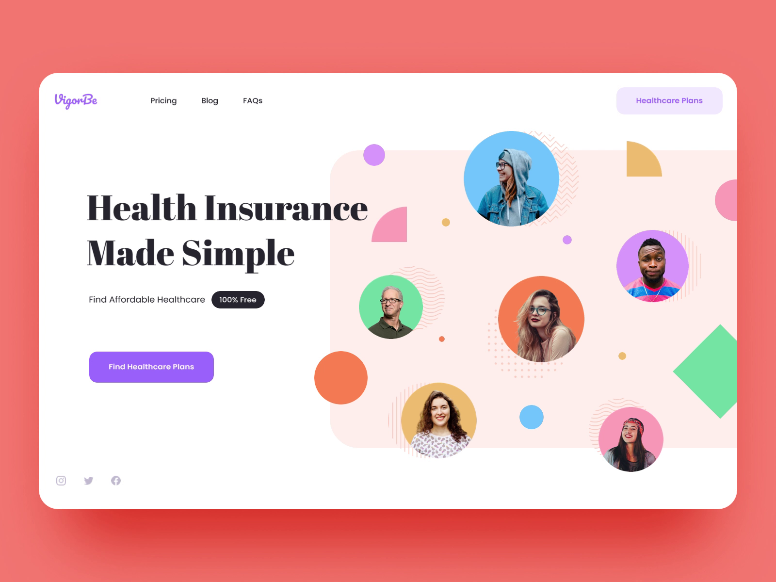 Health Insurance. Landing Page by Anton Zaderaka on Dribbble