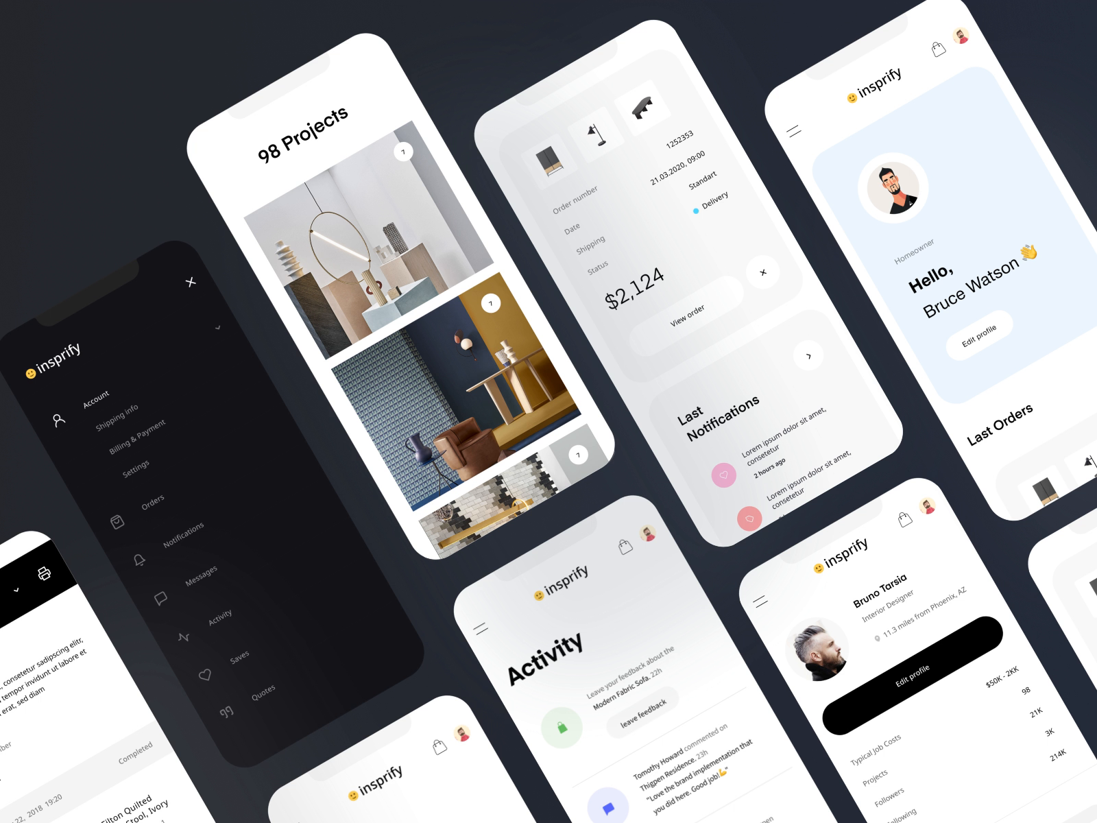 Mobile Fly Frames | Inspirfy by takasho® on Dribbble
