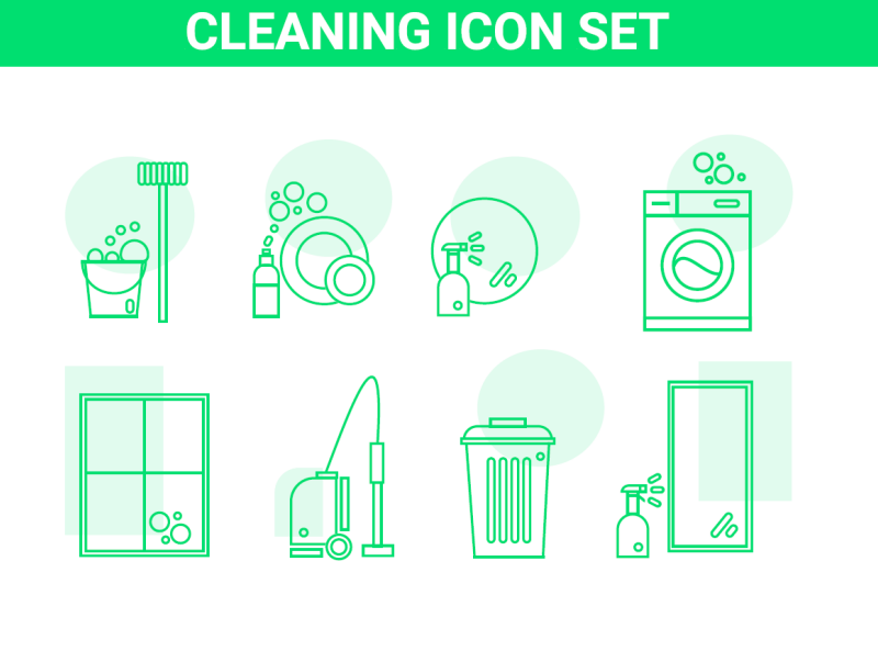 Cleaning icon set by Agnes on Dribbble