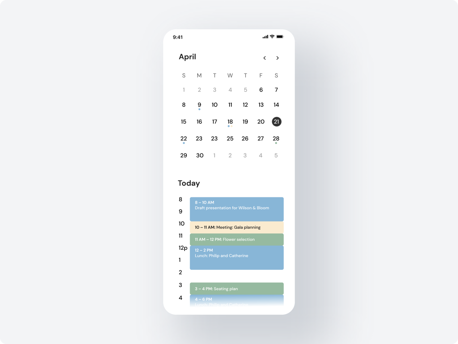 Calendar Mobile App by Kestrel Montague on Dribbble
