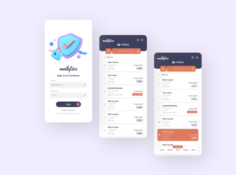 Mail and File transfer App UI Design by Samiul Islam on Dribbble