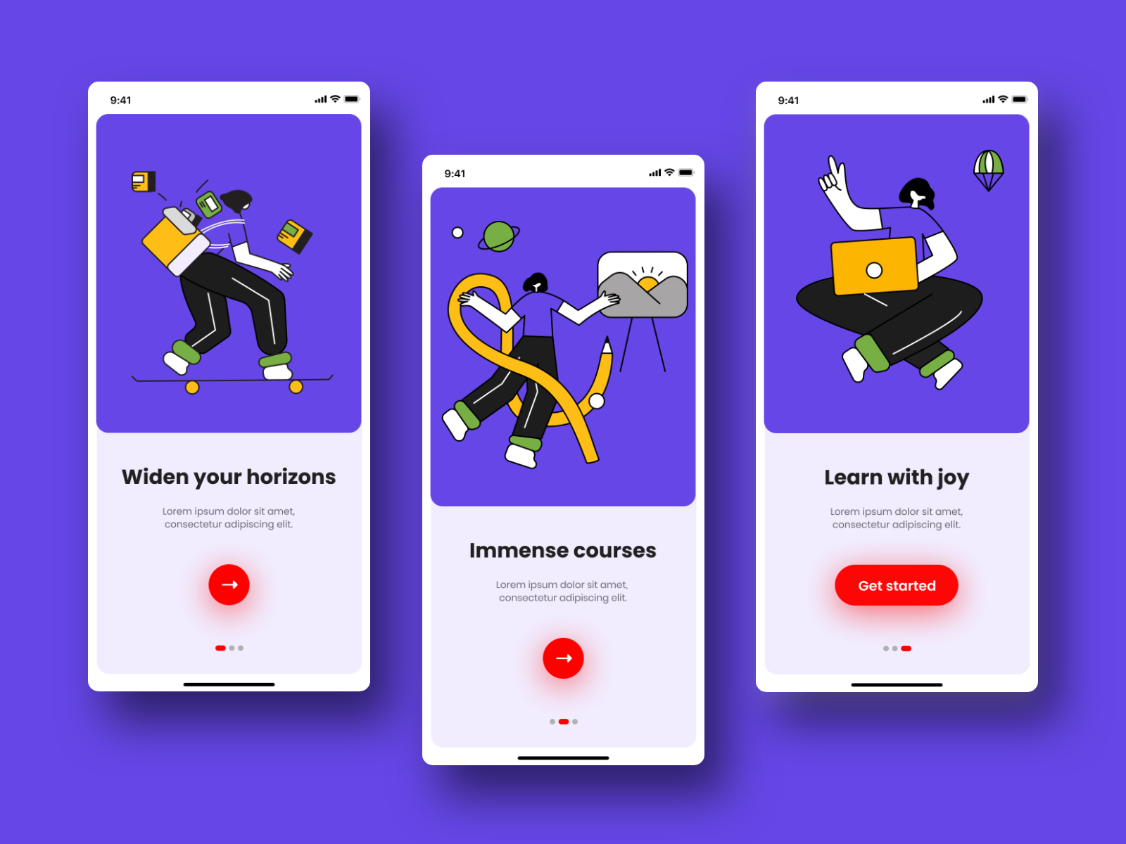 Onboarding screen UI by Arya Nair on Dribbble