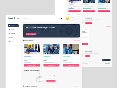 Dicoding Dashboard Redesign by Leonanta Pramudya Kusuma on Dribbble