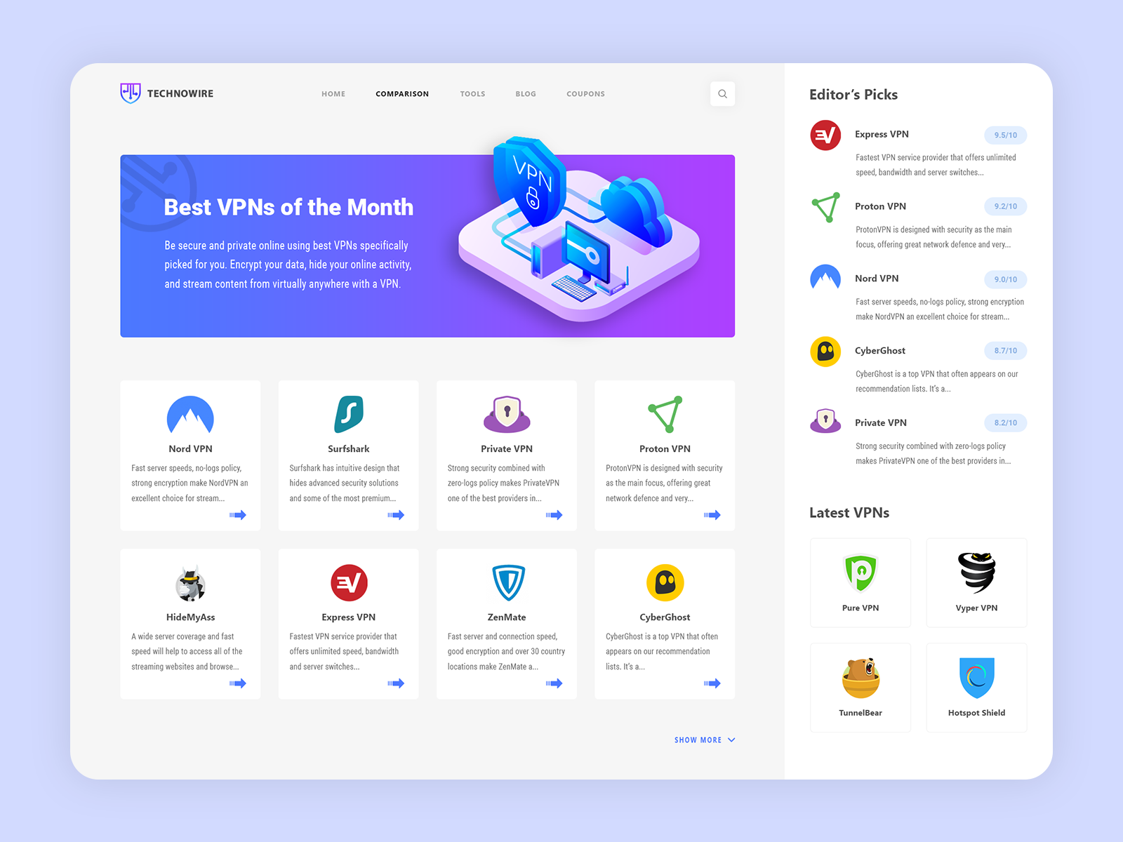 A VPN Store - Comparison Page by uxdv on Dribbble