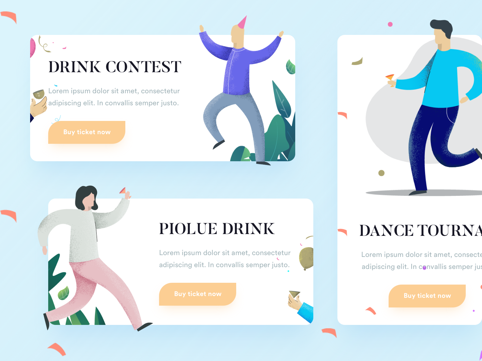 Event Illustrations by Zaib Ali for Elegant Themes on Dribbble