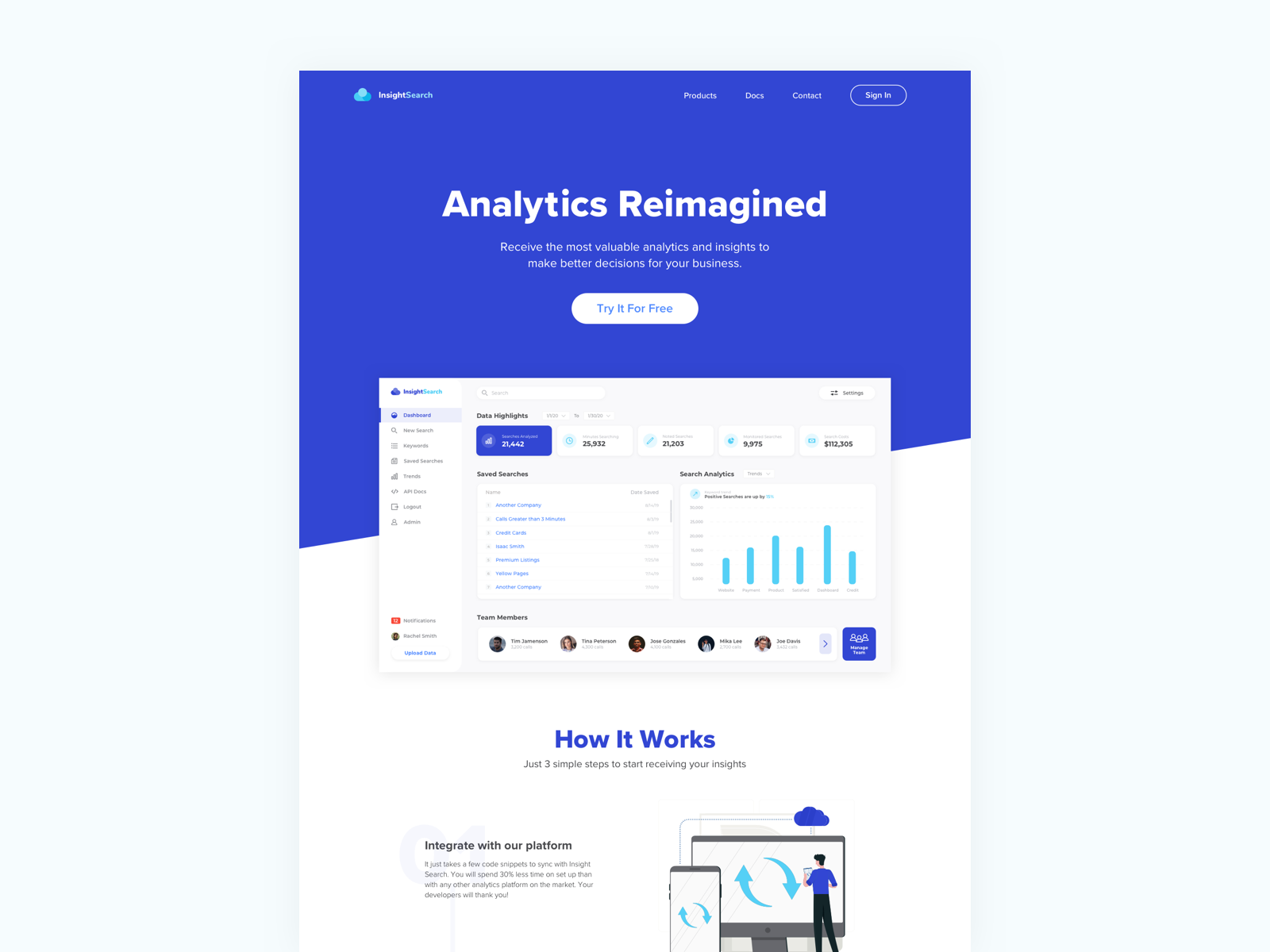 Analytics App Website by Kyle Torres on Dribbble