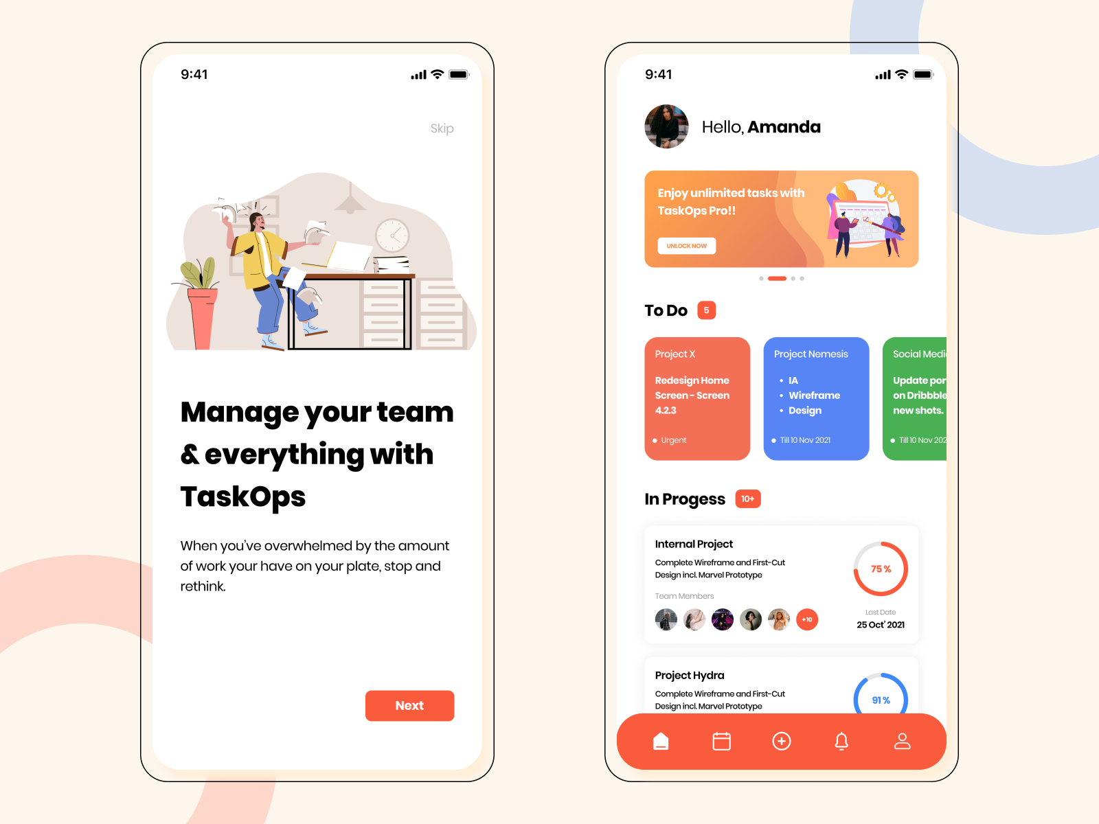 Task Management App UI by Divyansh Bhatnagar on Dribbble