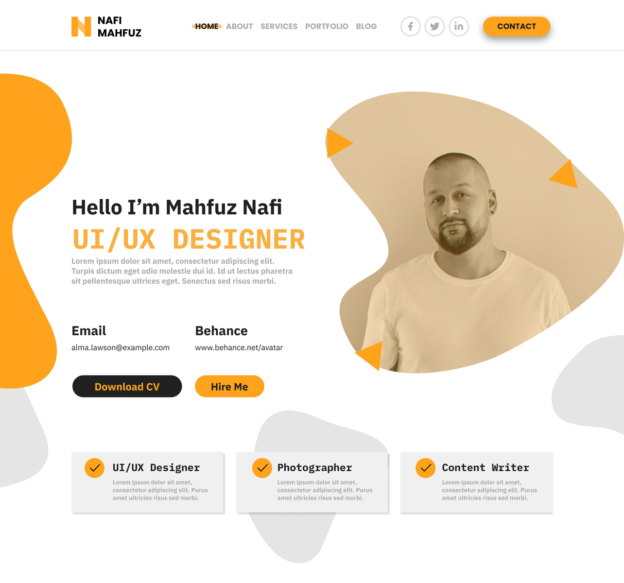Concept Personal Blog Design by Mahfuz Nafi on Dribbble
