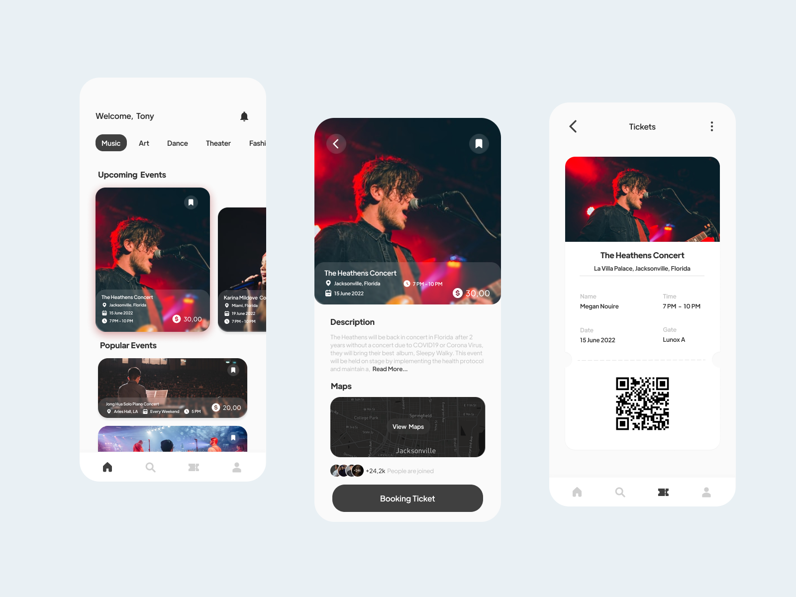 Concert Event Mobile App by Gufron Hawaly on Dribbble