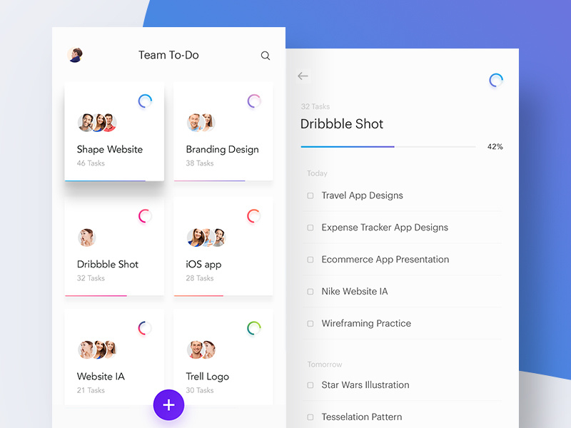 Team Todo app by George on Dribbble
