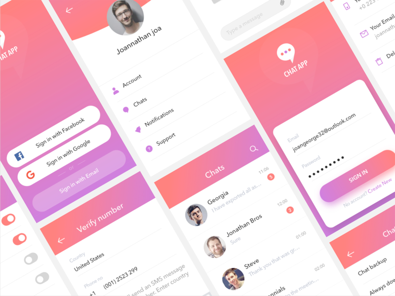 Minimal chat app by George on Dribbble