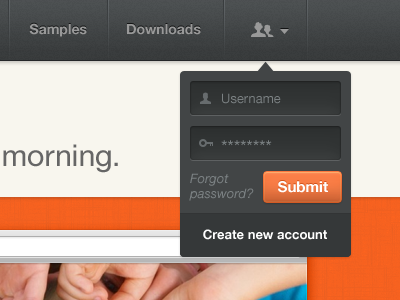 login dropdown by Jawad on Dribbble