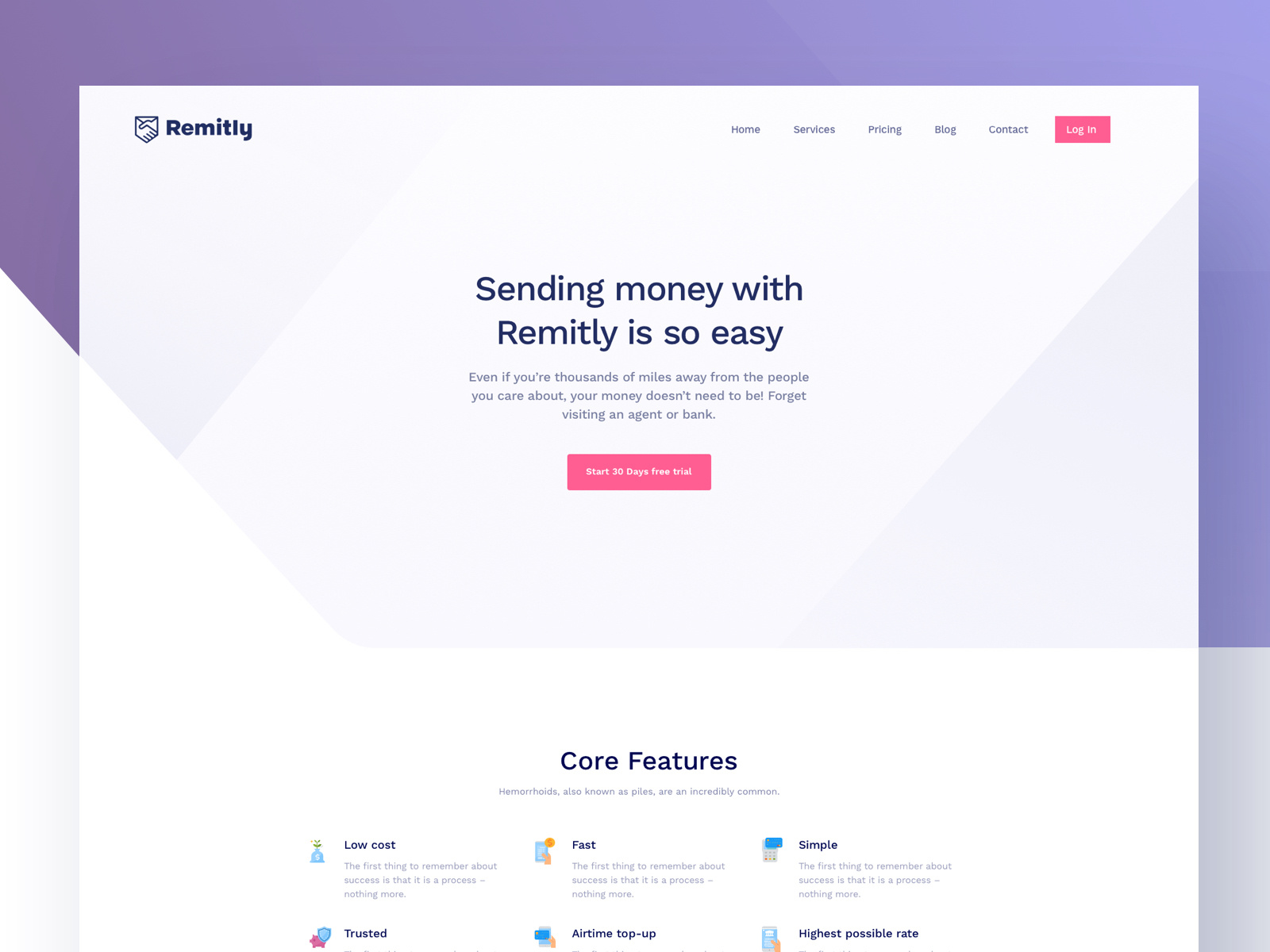 Remitly Inner Page - Full preview by Ali Sayed on Dribbble