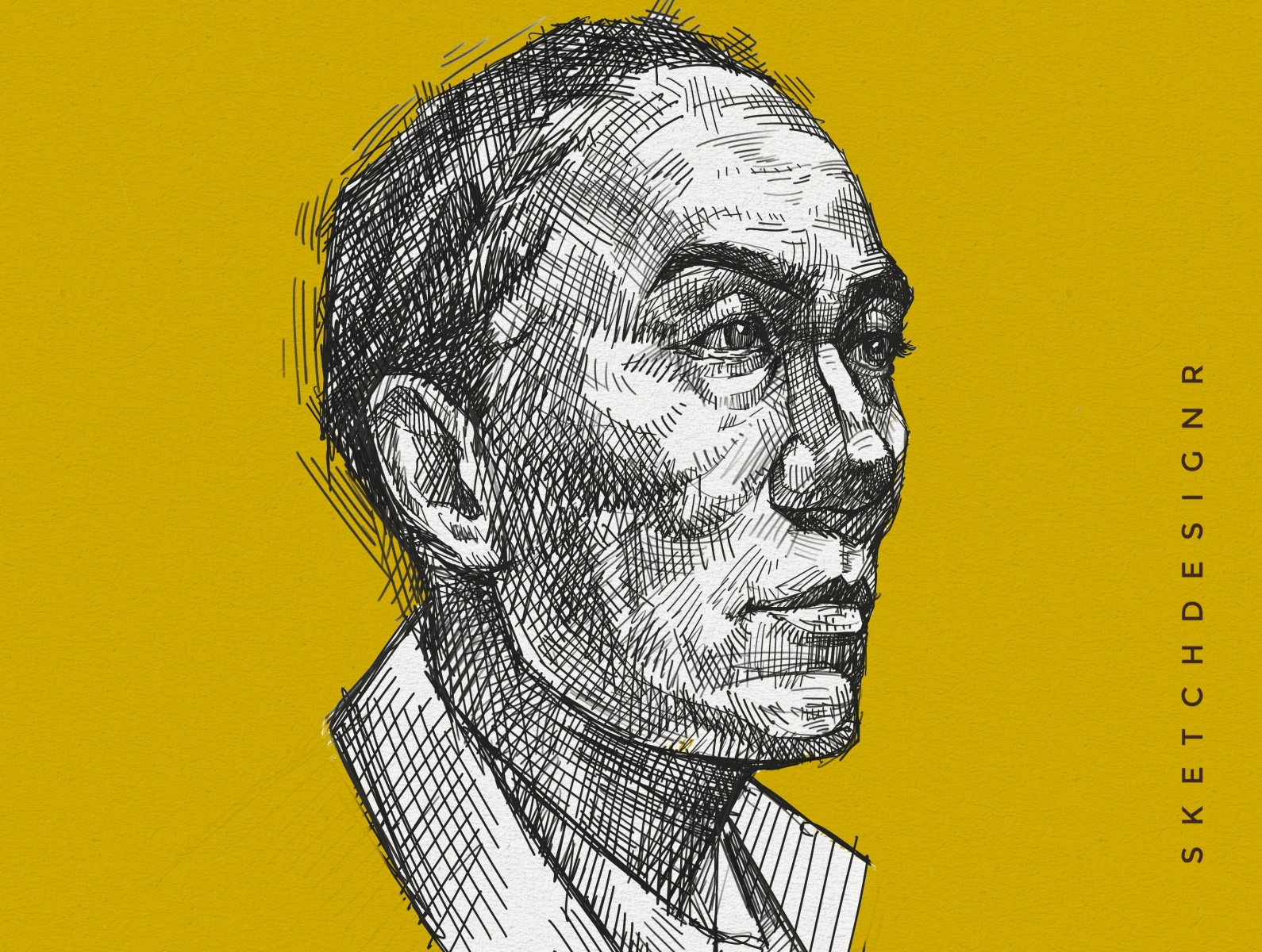 Pencil crosshatch portrait sketch by Sketchdesignr on Dribbble