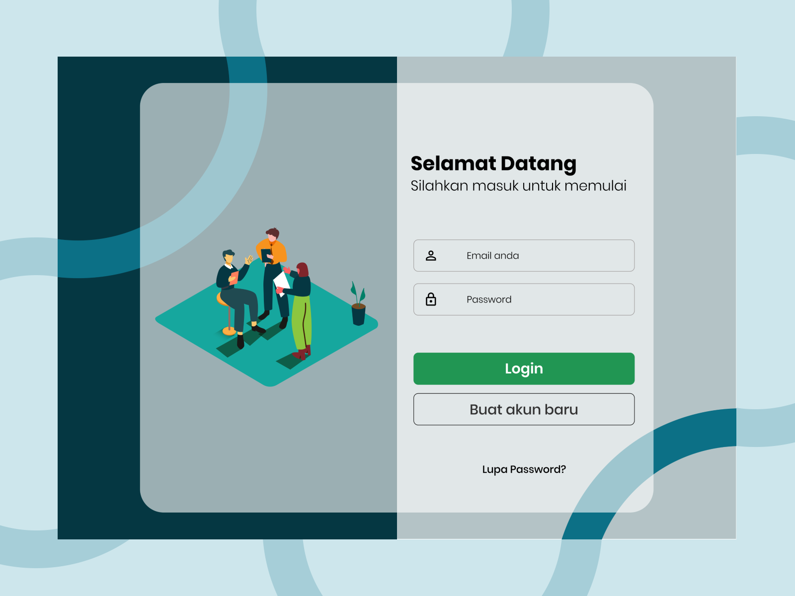 Login Page by Dandi Mulyana on Dribbble