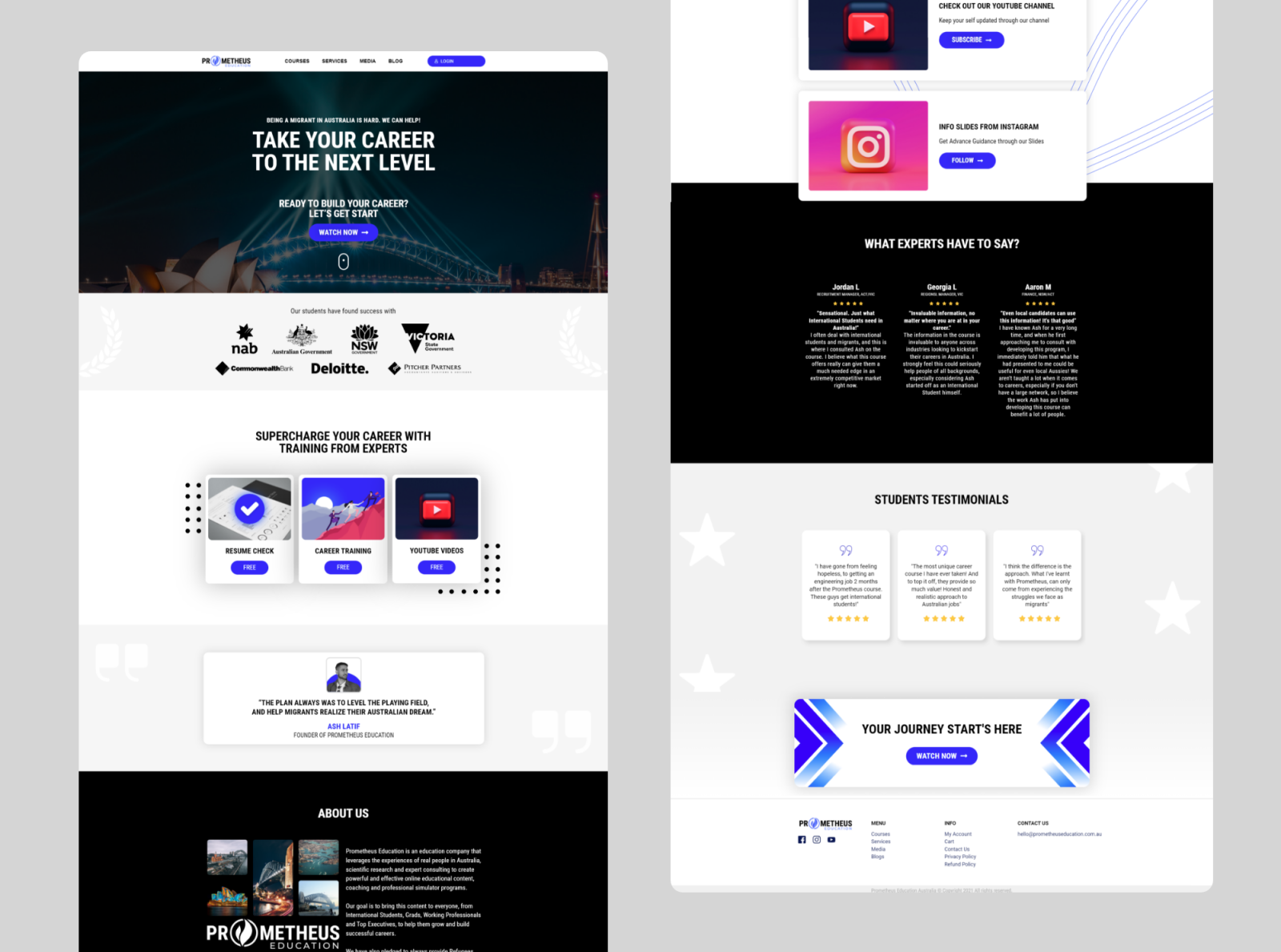 Prometheus Education Website Design by Ali Shayan on Dribbble