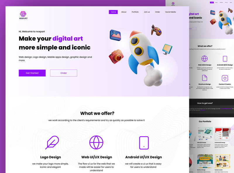 A simple portfolio web design by Mustiari on Dribbble