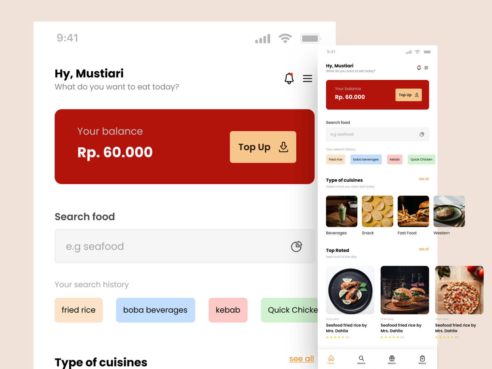 Marketplace mobile design by Mustiari on Dribbble
