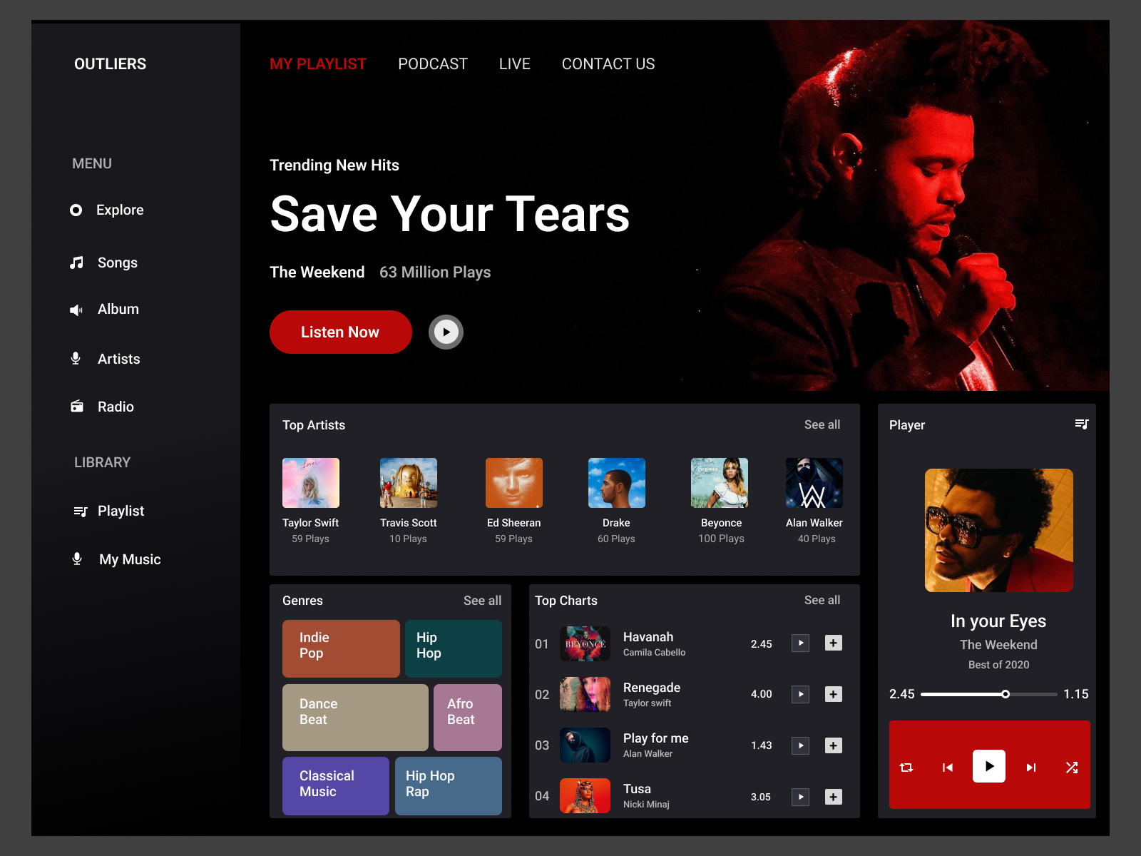 Music Landing Page by Sanusi Mustapha on Dribbble