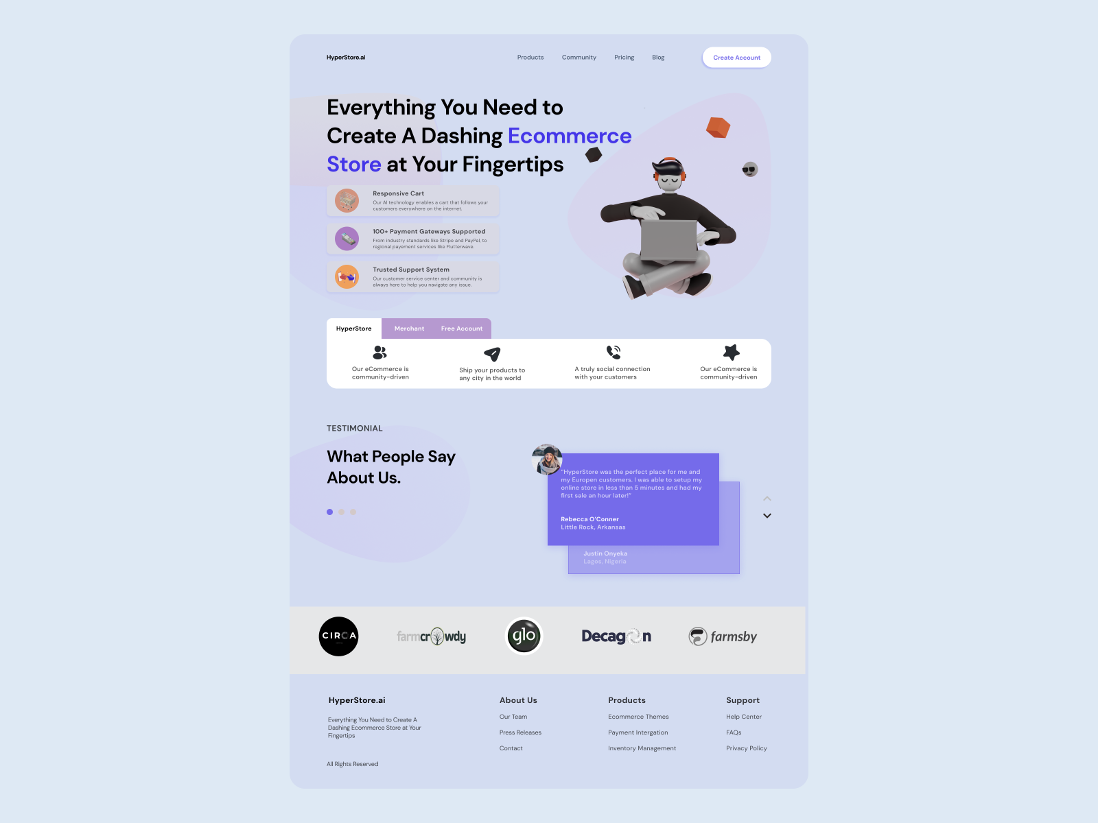 E-Commerce Merchant Landing Page UI | HyperStore.ai by alesh👣 on Dribbble