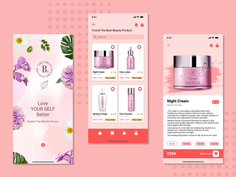 Beauty Product Application UI/UX Design by priyanka patel on Dribbble