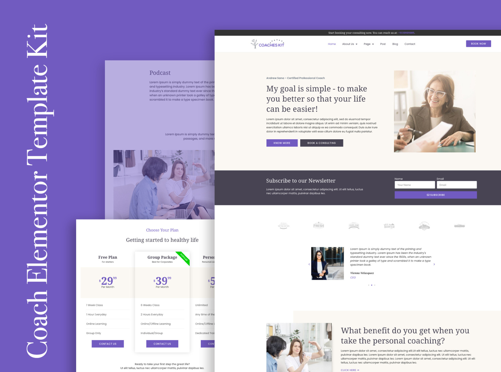 Coach Elementor Template Kit - Themeforest by Amit Bajracharya on Dribbble