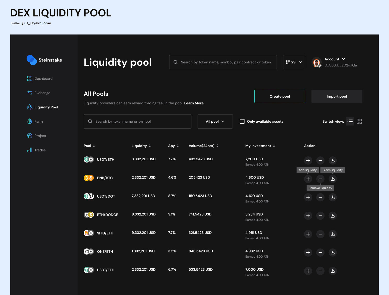 DEX LIQUIDITY POOL by Einstein on Dribbble