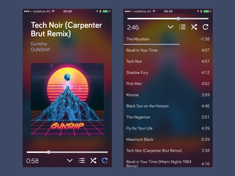 Harken For iPhone Now Playing Screen by Ben Thomas on Dribbble