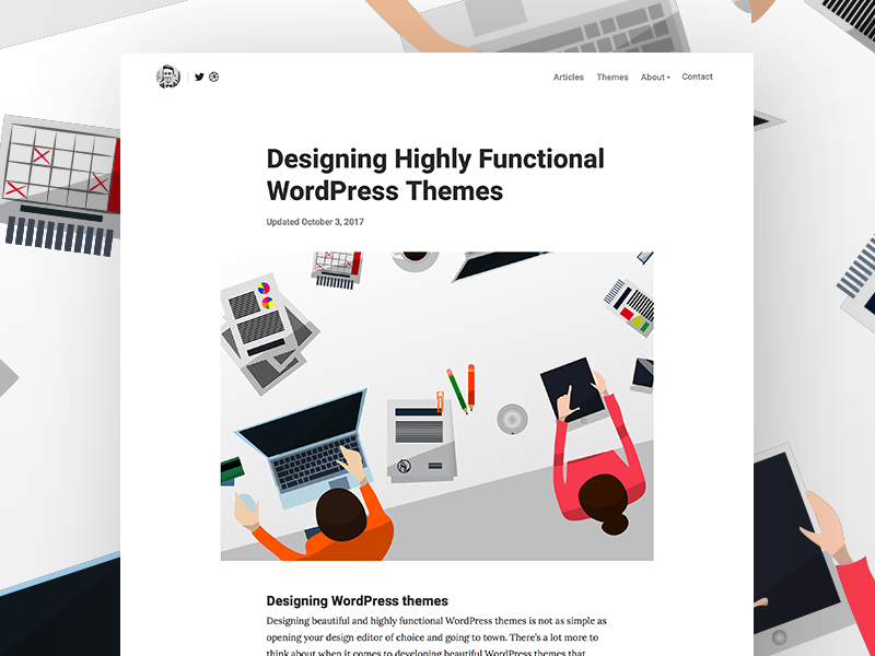 Designing Highly Functional WordPress Themes by Rich Tabor on Dribbble