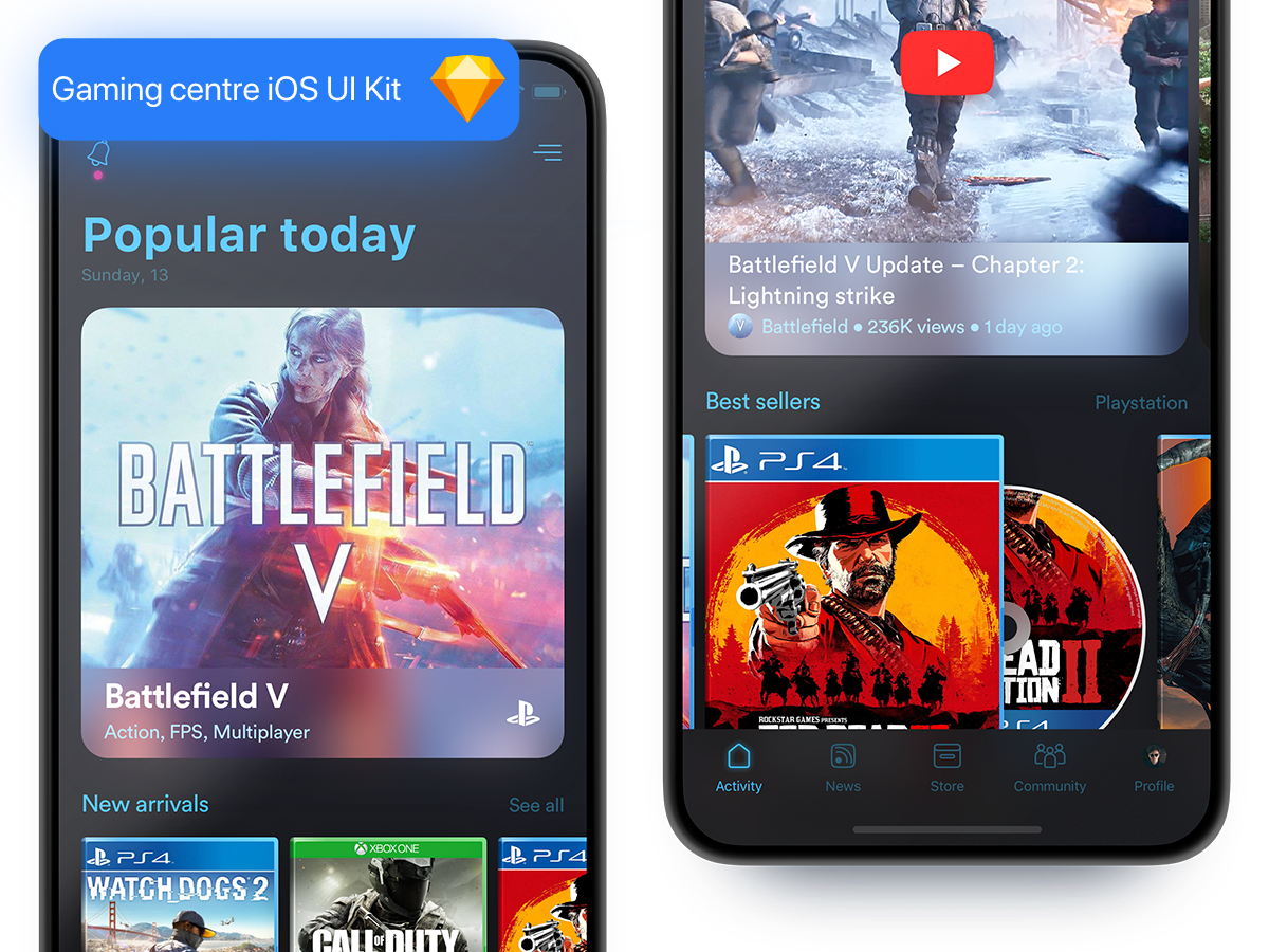 Game centre iOS UI Kit by Alexey Kharitonov on Dribbble