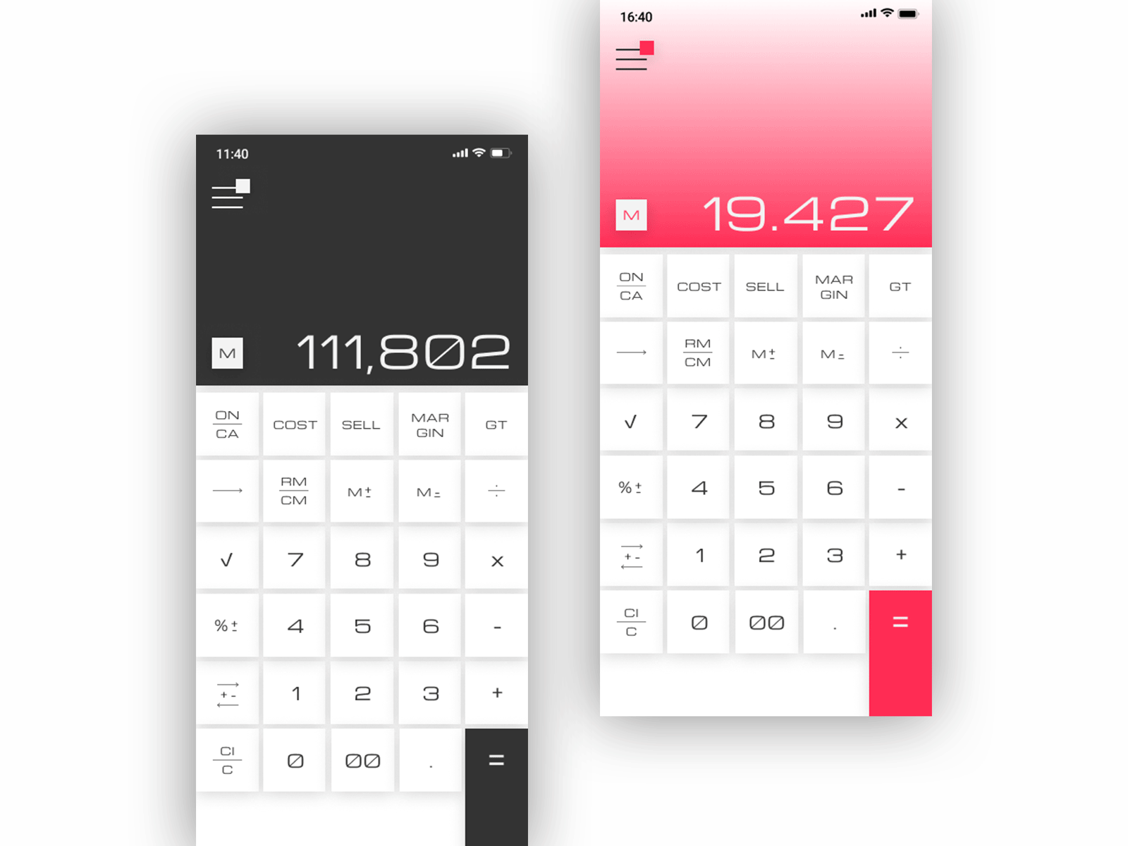 Daily UI 004 - Calculator 🤖 by Angelina Ziran on Dribbble