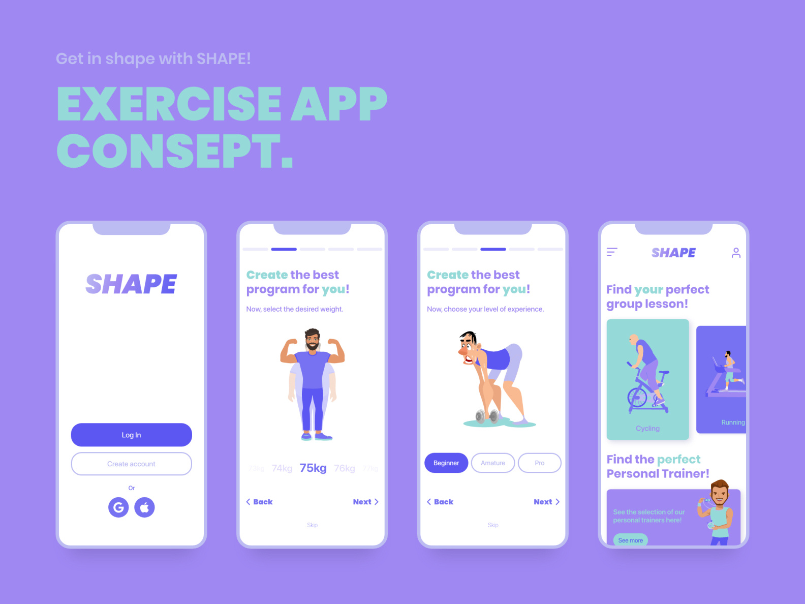 UI/UX - Exercise App Consept by Joachim Eriksen on Dribbble