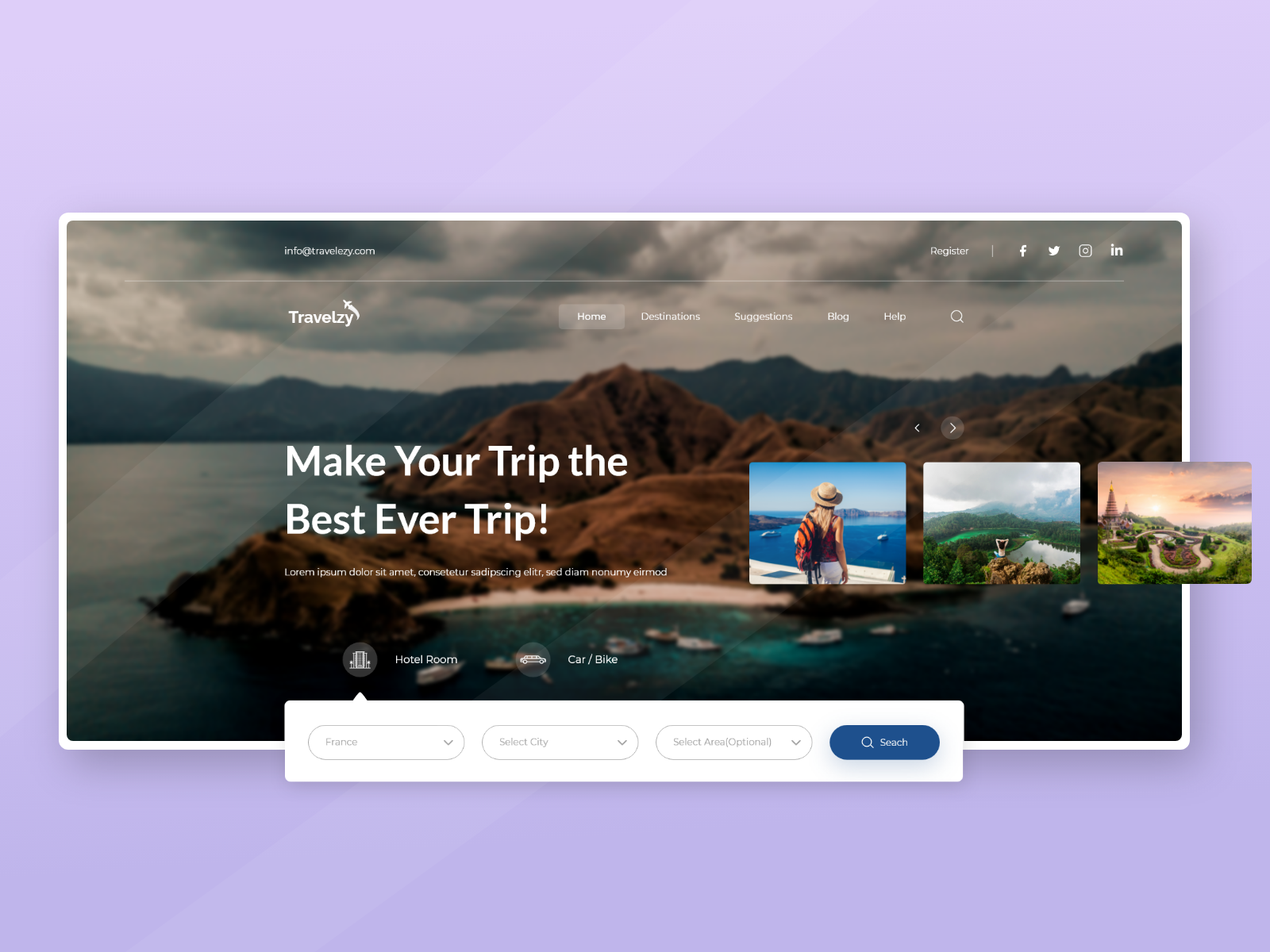 Travelzy - Travel Guide Web UI Design by Manjurul Hasan Shuvo on Dribbble