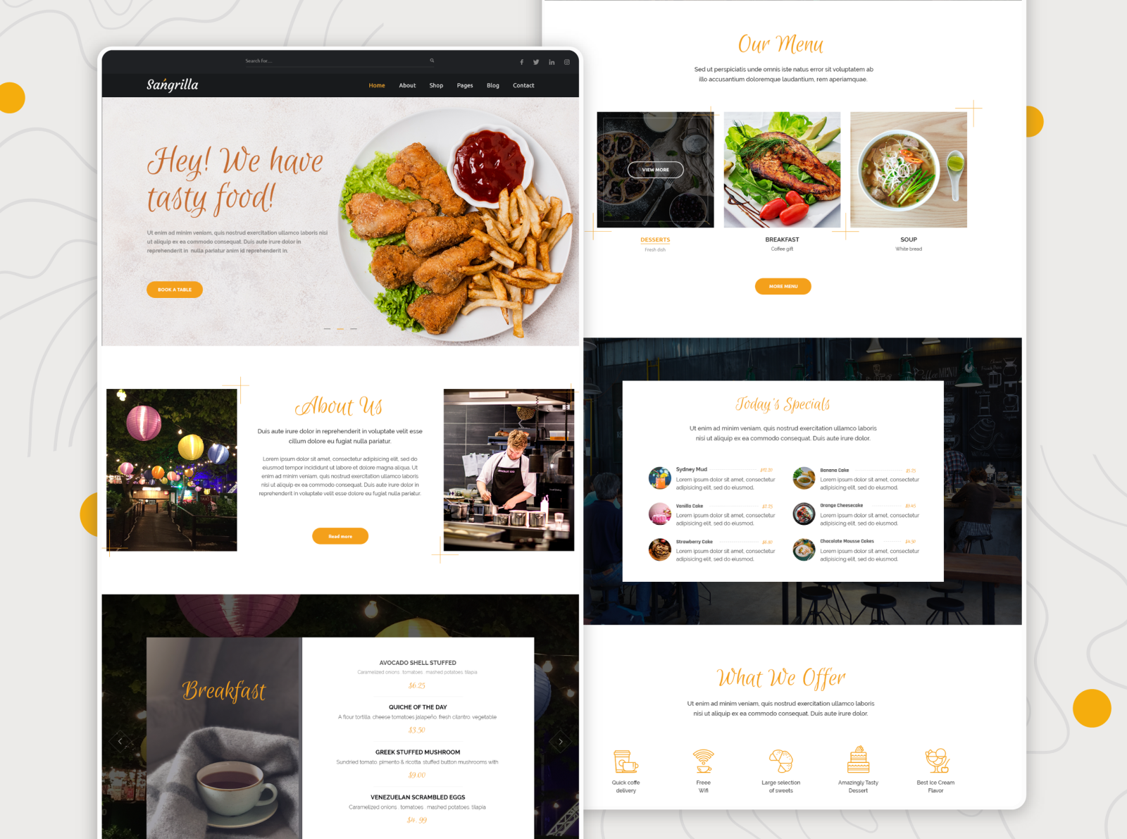 Restaurant Web UI by Manjurul Hasan Shuvo on Dribbble