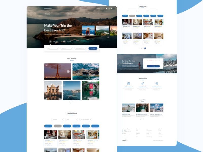 Travel Guide Web UI Design by Manjurul Hasan Shuvo on Dribbble