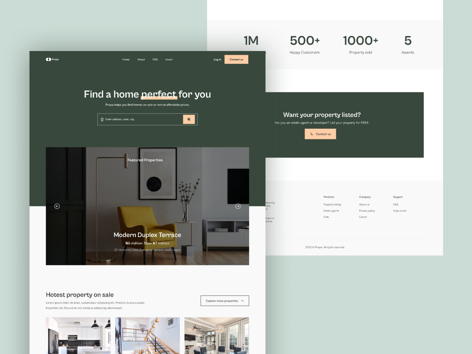 Real Estate Website by Esther Emah on Dribbble