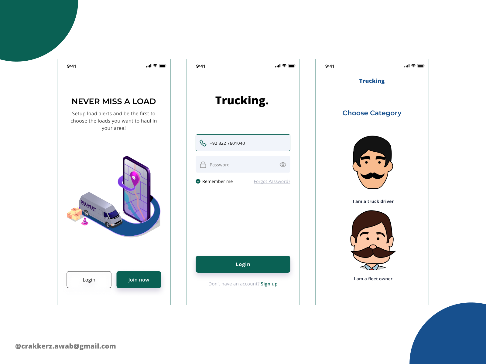 Cargo booking login page by Awab Ali on Dribbble