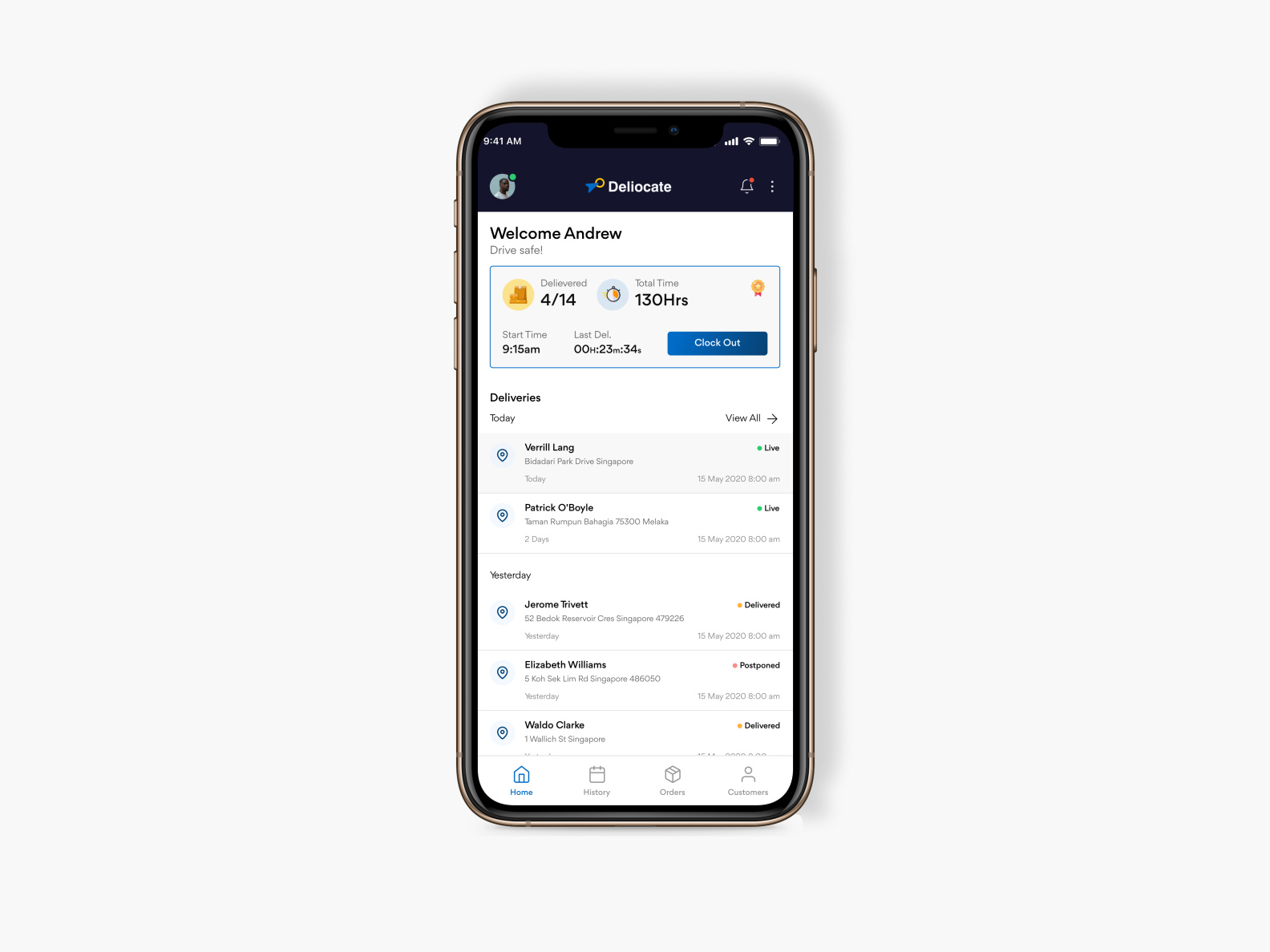 Delivery UI Page by Juwon Adeosun on Dribbble