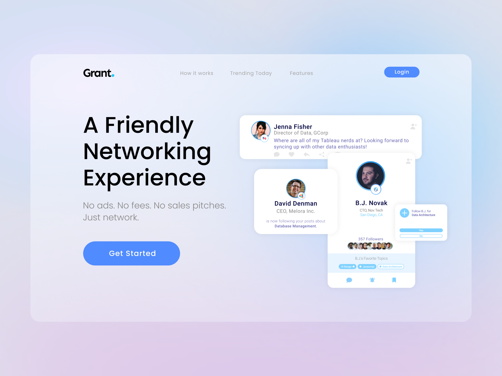 Social Network Landing Page by Bobby Grant Jr on Dribbble