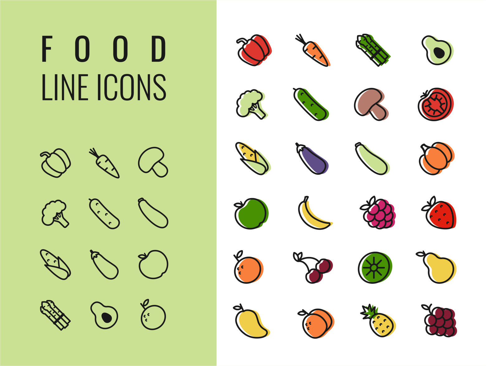 24 food line icons by Natalie on Dribbble